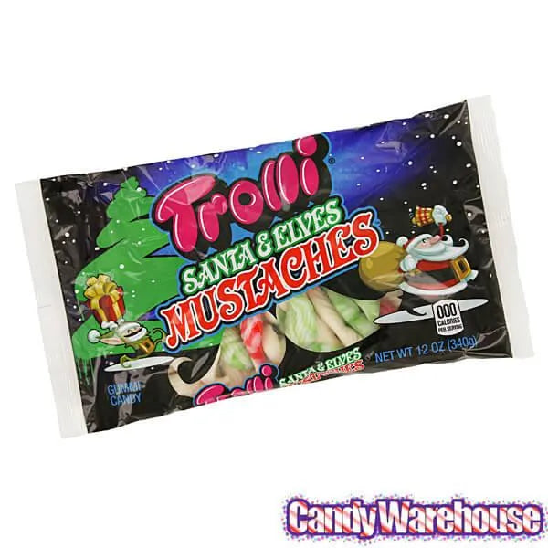 Trolli Santa & Elves Gummy Mustache Candy: 40-Piece Bag | Candy Warehouse