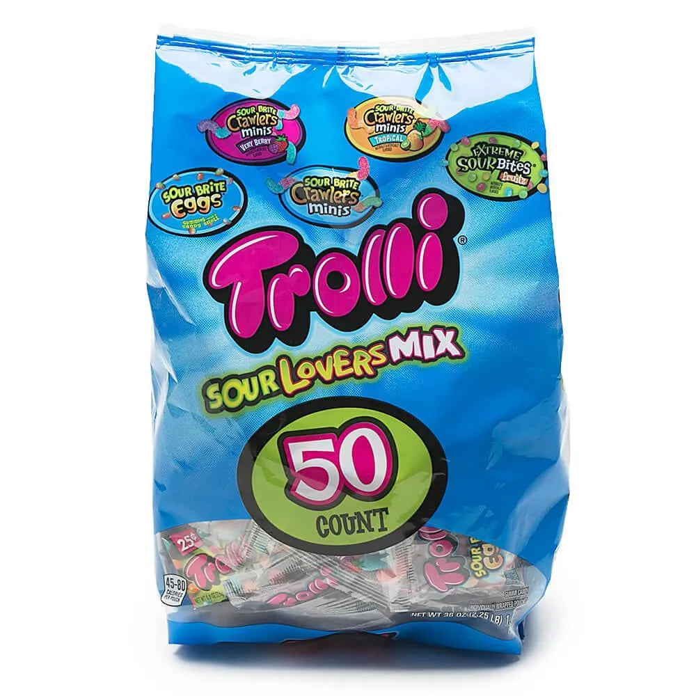 Trolli Sour Lovers Mix Gummy Candy Packs Assortment: 50-Piece Bag ...