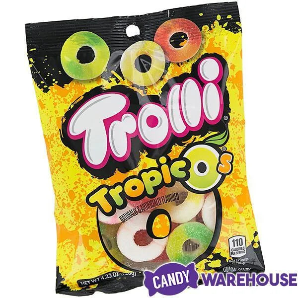 Trolli Tropic O's Assorted Gummy Rings Candy: 3LB Box | Candy Warehouse