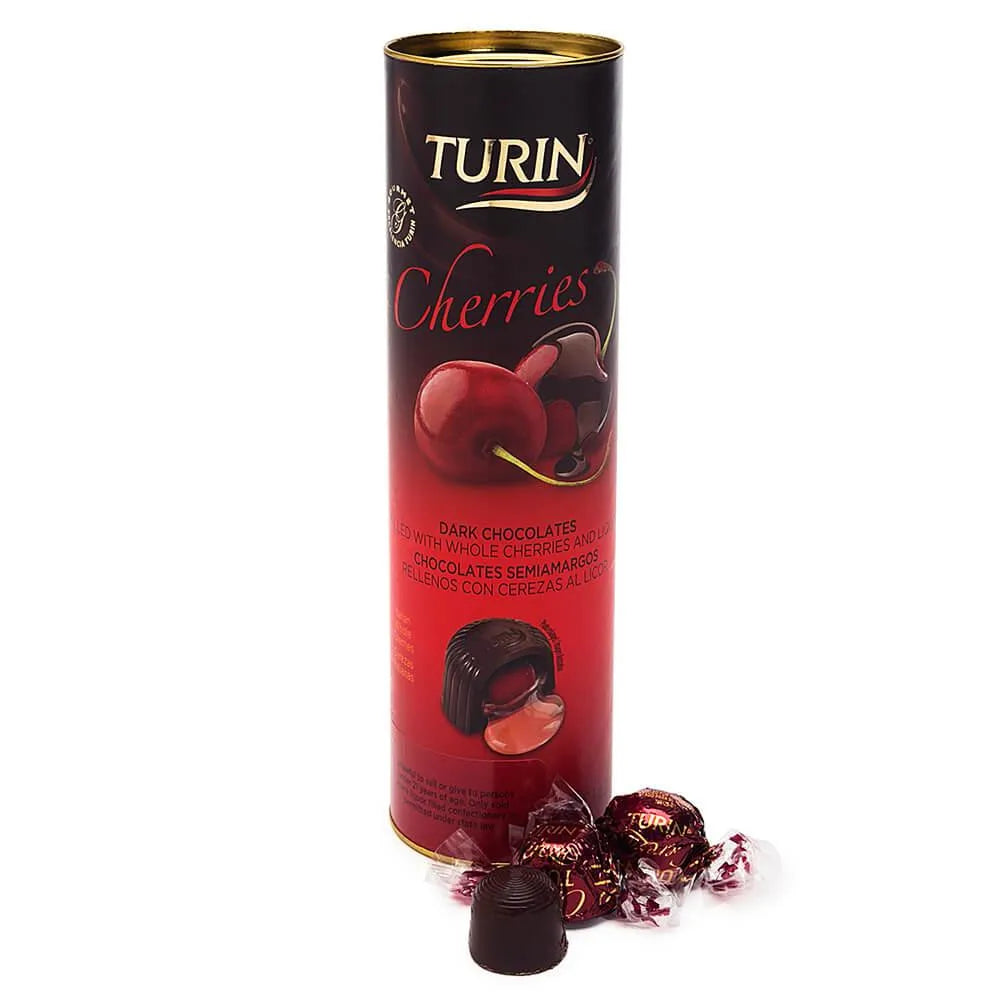 Turin Brandy Liquor Filled Dark Chocolate Cherries: 20-Piece Tube ...