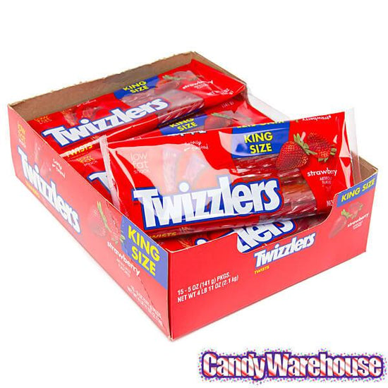 Twizzlers Strawberry Licorice Twists King Size Packs: 15-Piece Box ...