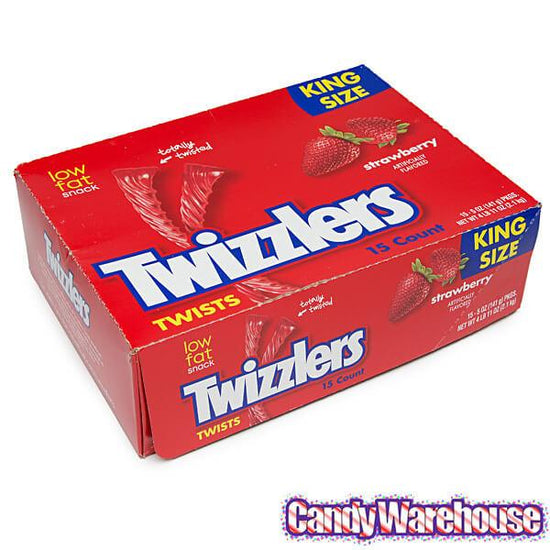 Twizzlers Strawberry Licorice Twists King Size Packs: 15-Piece Box ...