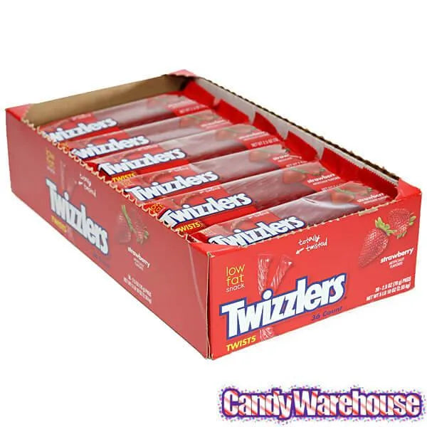 Twizzlers Strawberry Twists Candy Packs: 18-Piece Box | Candy Warehouse