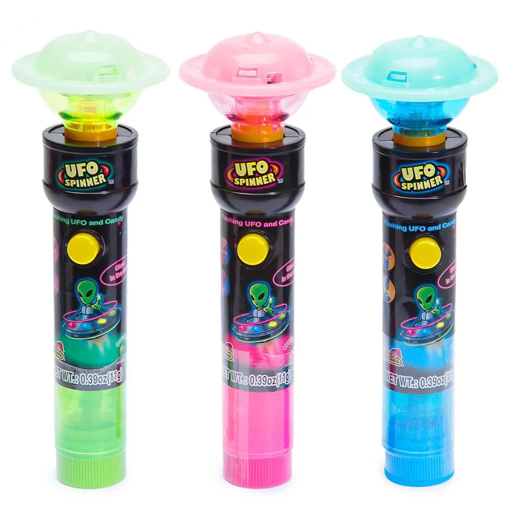 UFO Spinner Flashing Alien Flying Saucers with Candy: 12-Piece Display ...