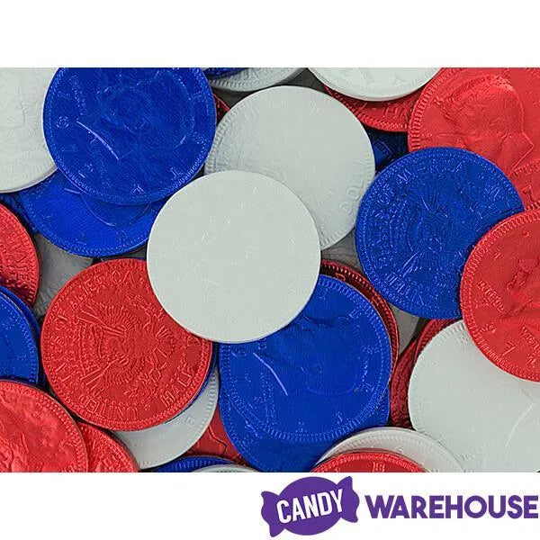 USA Patriotic Foiled Milk Chocolate Coins: 1LB Bag – Candy Warehouse