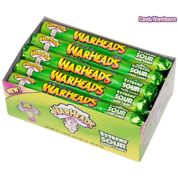 WarHeads Extreme Sour Candy Rolls: 15-Piece box – Candy Warehouse
