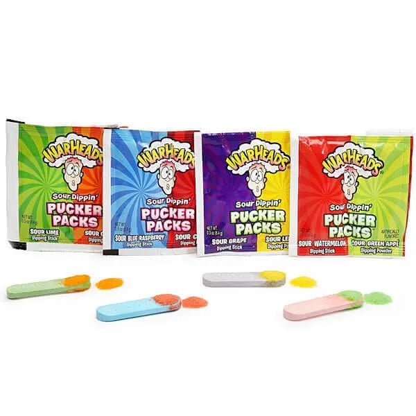 WarHeads Sour Dippin' Pucker Candy Packs: 50-Piece Bag | Candy Warehouse