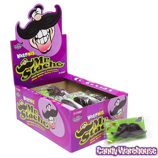 Wax Mustache Candy: 24-Piece Box | Candy Warehouse