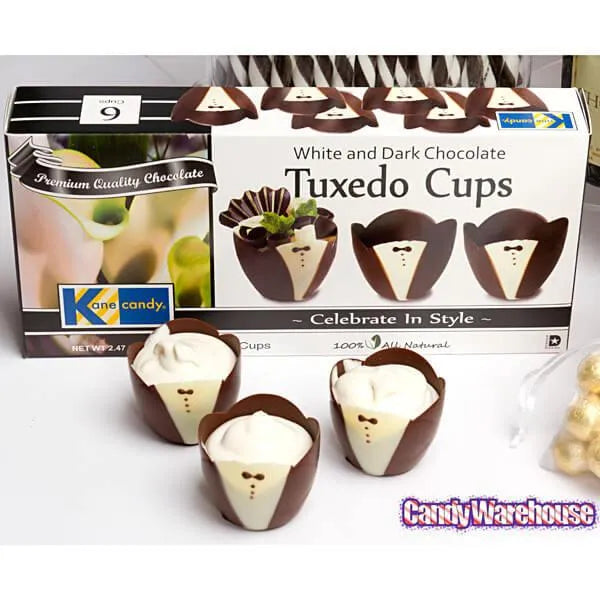 White and Dark Chocolate Tuxedo Cups: 6-Piece Box – Candy Warehouse