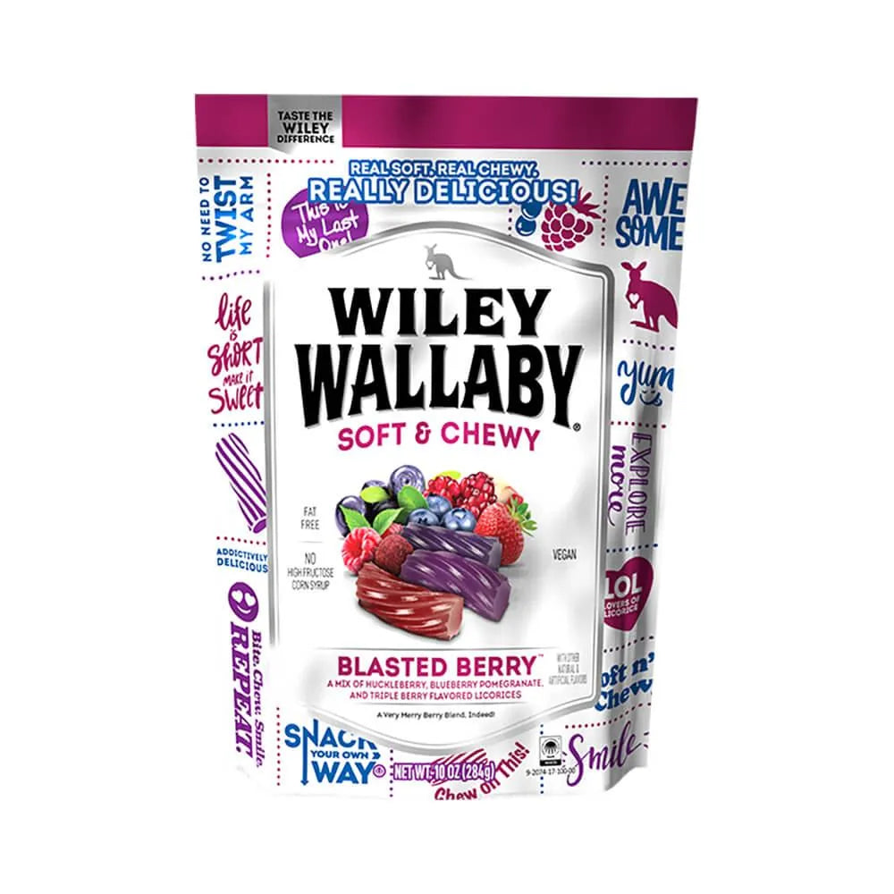 Wiley Wallaby Blasted Berry Licorice Bites : 12-Piece Case – Candy ...