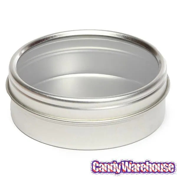 Windowed Round Candy Tins - 2-Ounce: 24-Piece Set – Candy Warehouse