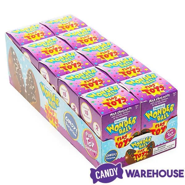 Wonderball Milk Chocolate Balls Filled with Candy, Stickers, and Toy S ...