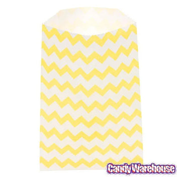 Yellow Chevron Stripe Candy Bags: 25-Piece Pack – Candy Warehouse