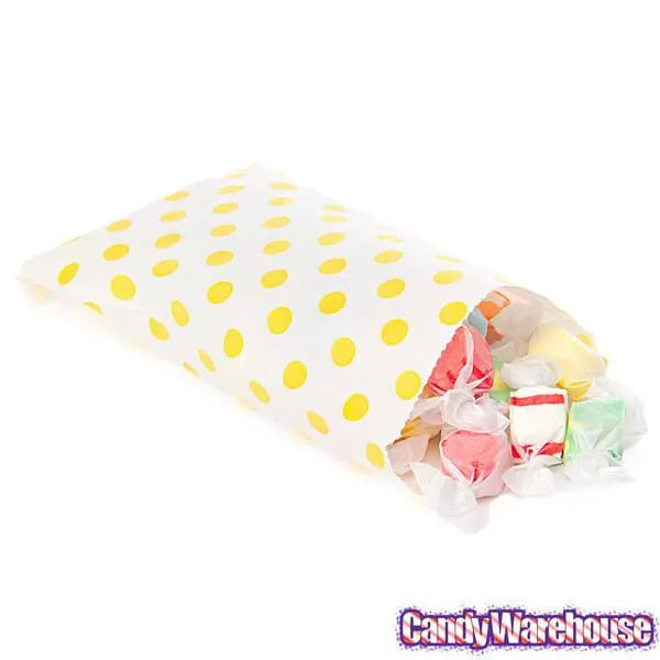 Yellow Polka Dot Candy Bags: 25-Piece Pack | Candy Warehouse