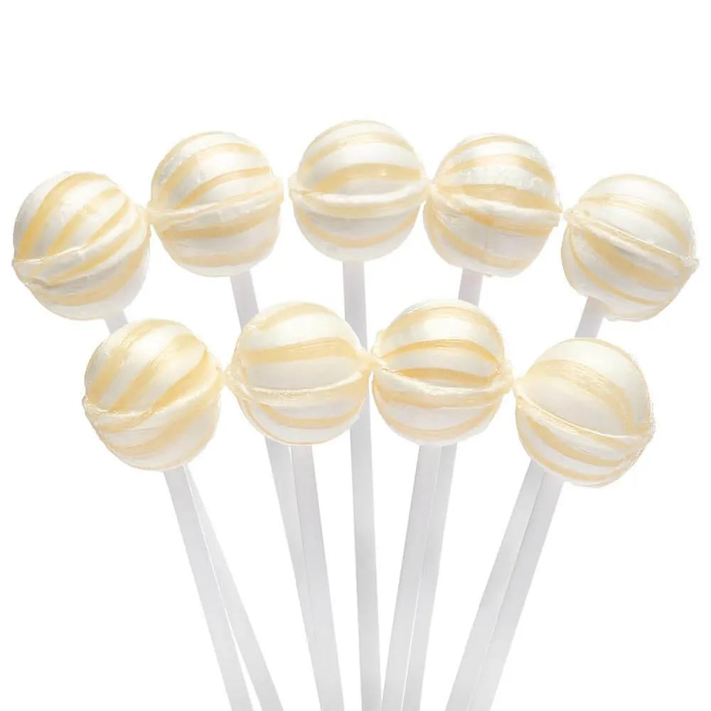 YumJunkie Sassy Spheres Pineapple White Striped Ball Lollipops - Petit ...