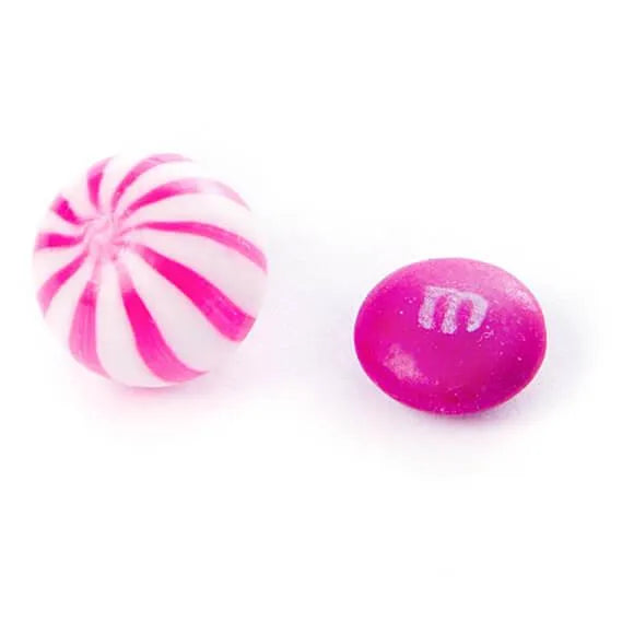 YumJunkie Sassy Spheres Strawberry Pink Striped Candy Balls - Petite ...