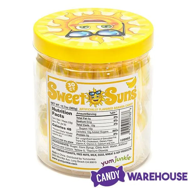 YumJunkie Sweet Suns Yellow Swirl Hard Candy Circles: 30-Piece Jar ...